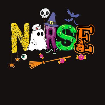 "Cute Health Worker Nurse Halloween Pattern Halloween Nursing " Poster ...