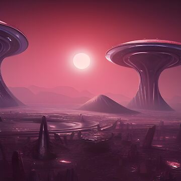 "Alien City on Another Planet, AI Generated Art" Poster for Sale by AC ...