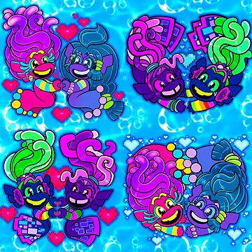 "Chibi Techno Trolls" Sticker for Sale by BlooeyedTroll | Redbubble