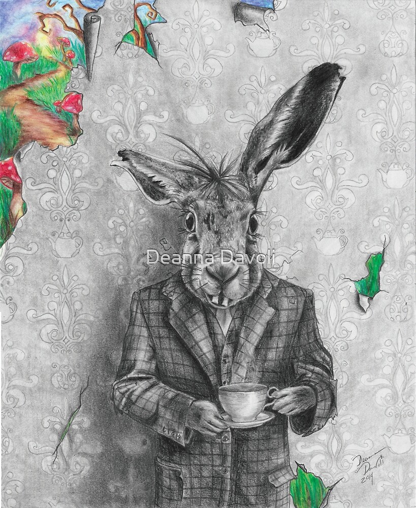 "March Hare Art Alice in Wonderland Art Tea Party Fairy Tale Art" by ...