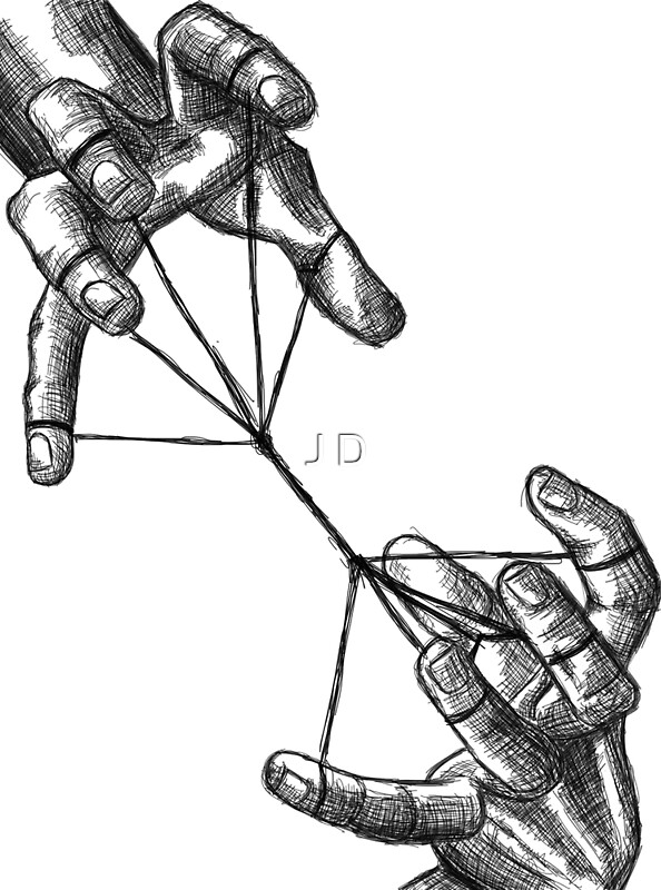 "Two Hands with String" by Jari Dorian | Redbubble