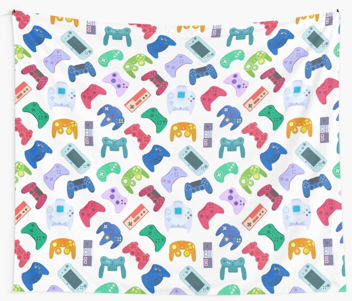 "Video game controller background Gadgets seamless pattern" Wall ...