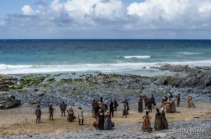 "The Cast of Poldark on the beach in Cornwall" by Kathy White | Redbubble