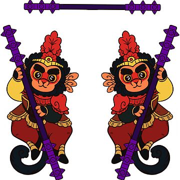 "Six Eared Macaque Sticker Pack; pose 2; LMK Pattern S1 (1/4)" Sticker ...