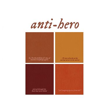 "anti-hero lyric color palette / graphic design" Poster for Sale by ...