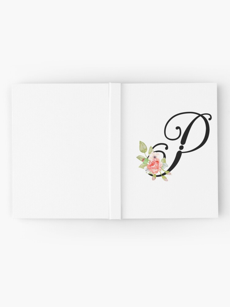 "Floral Monogram Fancy Script Letter P" Hardcover Journal by Grafixmom ...