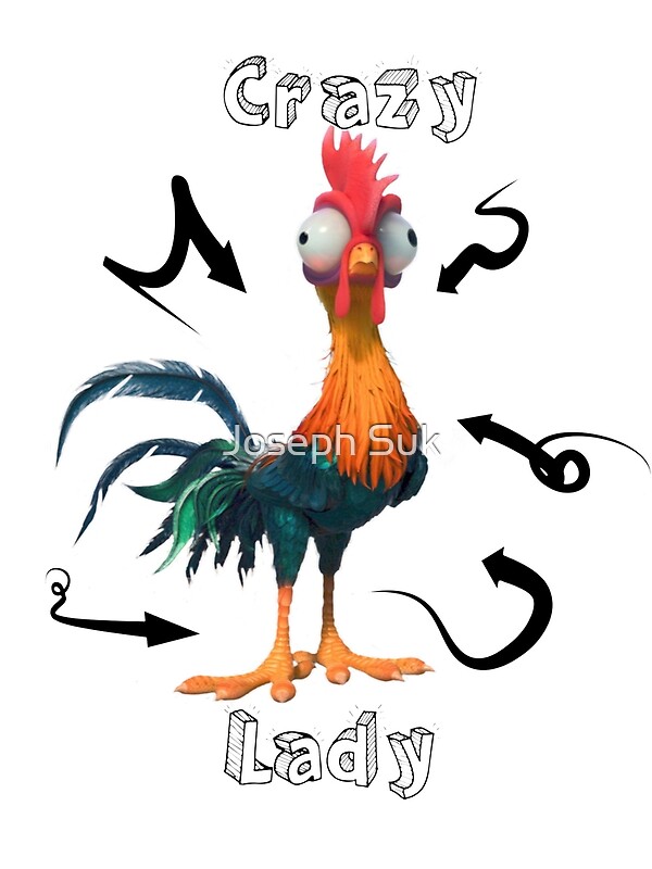 "Crazy Chicken Lady " by Joseph Suk | Redbubble