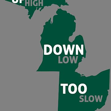 "Up High Down Low Too Slow - Green and White" Sticker for Sale by ...