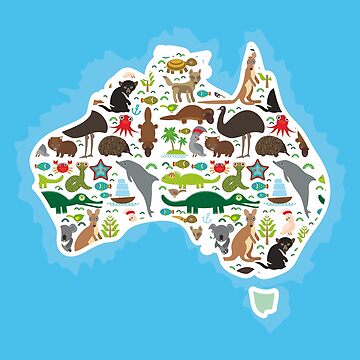 "Australian Animal Map " Jigsaw Puzzle for Sale by EkaterinaP | Redbubble