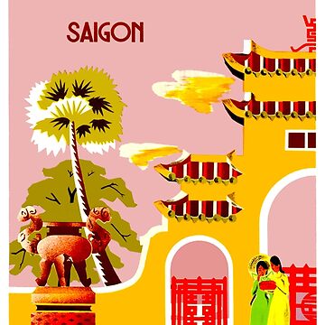 "VIETNAM : Vintage Travel to Saigon Advertising Print" Sticker for Sale ...