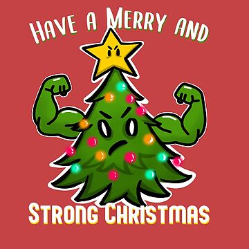 "Christmas Tree with Muscles Strong Christmas for bodybuilder" Art ...