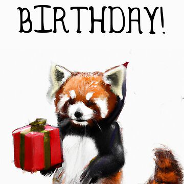 "Red Panda Birthday Card" Greeting Card for Sale by Ben Griffiths ...