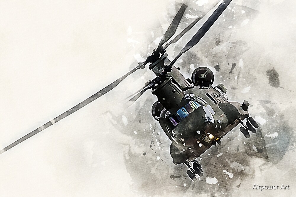 "RAF Chinook - Painting" by Airpower Art | Redbubble