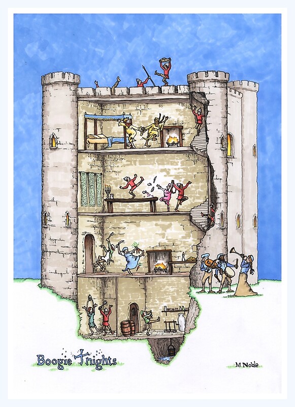"Boogie Knights - Medieval humour" by MNoblestudio | Redbubble