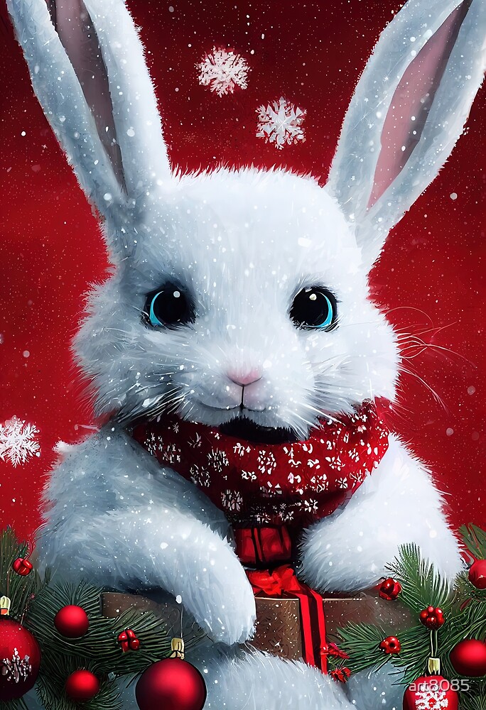 "Cute Christmas bunny" by art8085 | Redbubble