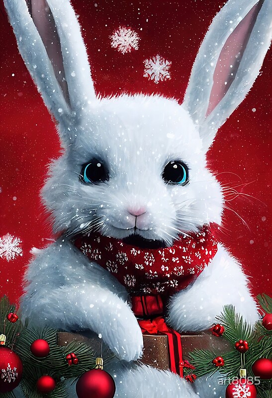 "Cute Christmas bunny" by art8085 | Redbubble
