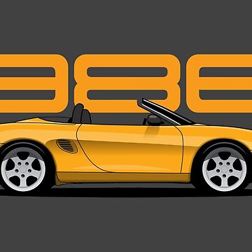 "Porsche 986 Boxster classic illustration Yellow" Cap for Sale by ...