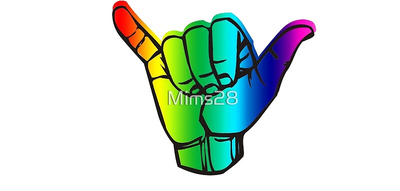"rainbow shaka" by Mims28 | Redbubble
