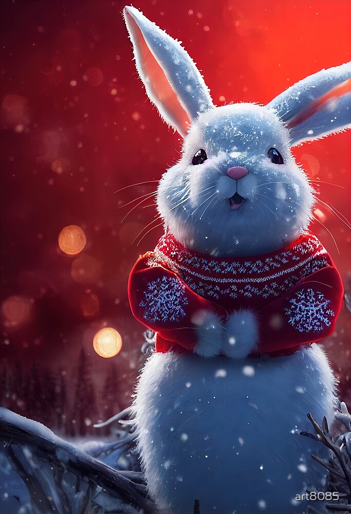 "Cute Christmas bunny" by art8085 | Redbubble