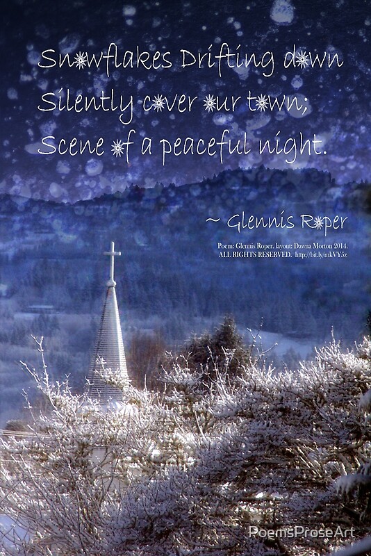 "Snowflakes Drifting down haiku, snowy church steeple" by PoemsProseArt ...