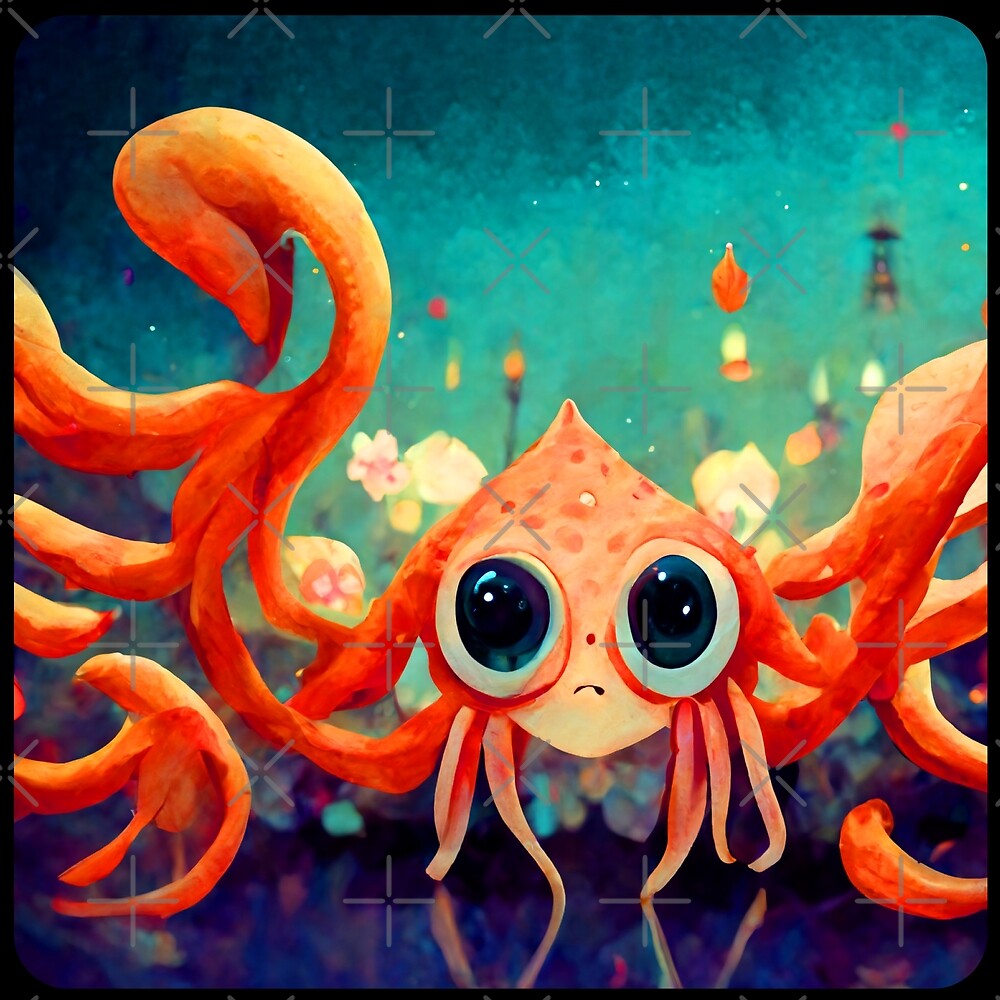"Squiddy the squid - cute squid animal design" by Pikantz | Redbubble