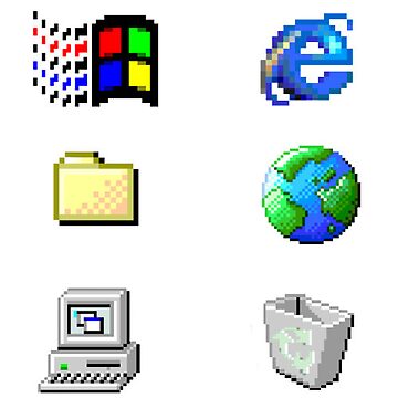 Pegatina for Sale con la obra «Paquete de iconos de Windows 95» de ...