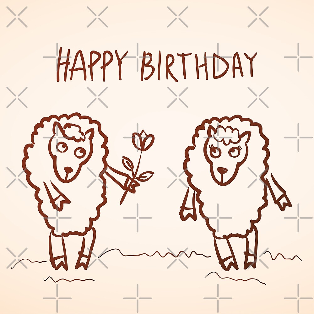"Sheep Happy birthday card. " by EkaterinaP | Redbubble