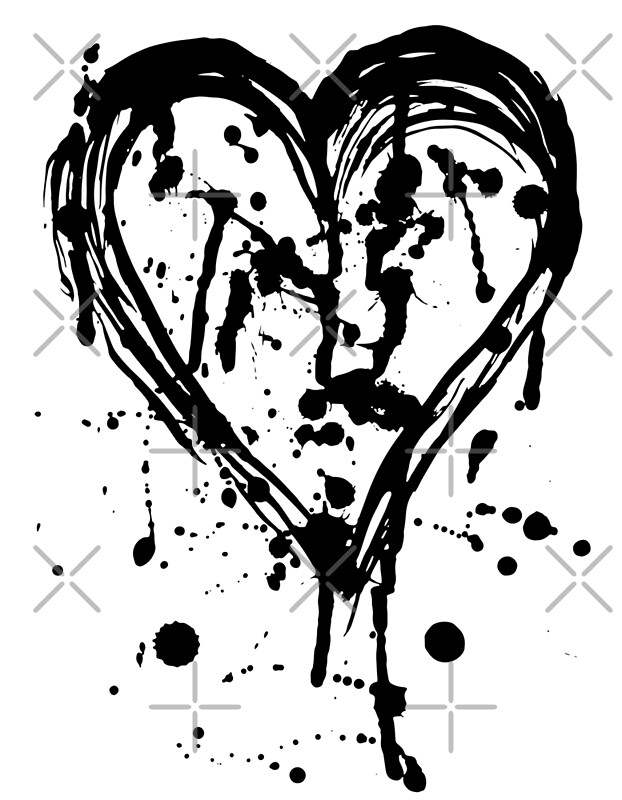 "Black ink heart with drops" by EkaterinaP | Redbubble