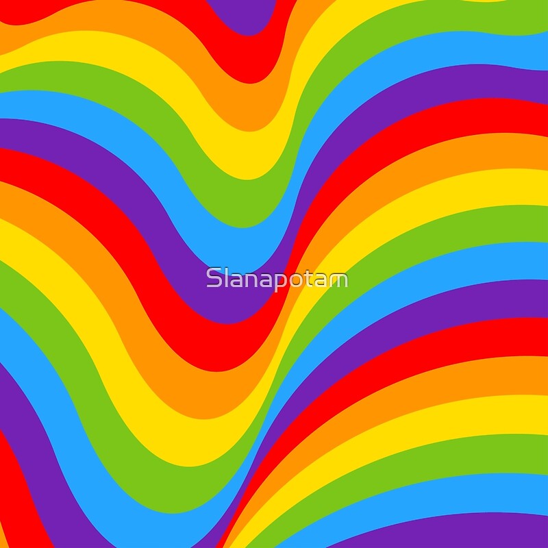 "RAINBOW and wavy" by Slanapotam | Redbubble