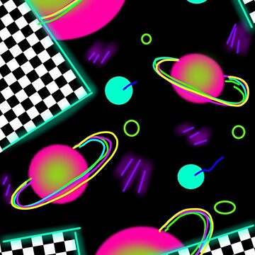 "trippy neon 80's space party - planets and space globs" iPad Case ...