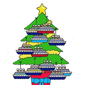 "Happy Christmas Tree Decorated with Cruise Ship Baubles" Greeting Card ...