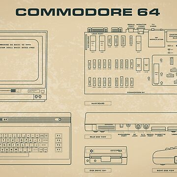"Commodore 64 (Parchment Version)" Poster for Sale by BLUE GALAXY ...