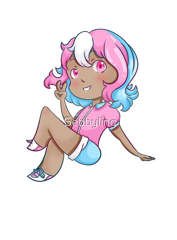 "Pride Chibi - Trans Feminine" by Sebbyling | Redbubble