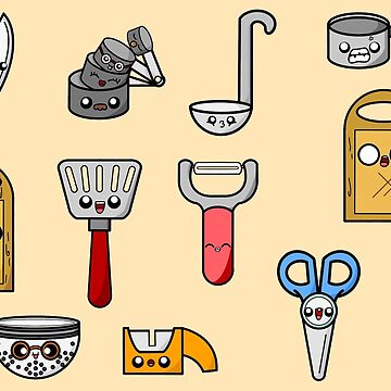 "Cute Cartoon Kitchen Tools|| Sticker Pack || Kawai" Poster for Sale by cookingwithten | Redbubble