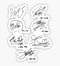 Bts Signatures Stickers | Redbubble