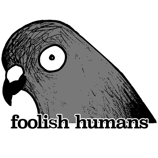 "pigeon - foolish humans" Poster by BEGROTESQUE | Redbubble