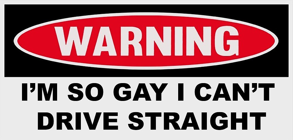 "i'm so gay i can't drive straight bumper sticker" by sighannah | Redbubble