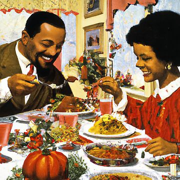 "African-American Couple Eating Thanksgiving Dinner" Poster for Sale by ...