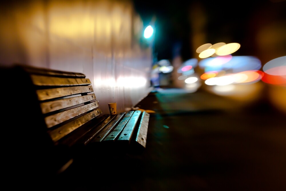 "bench@night" by Victor Bezrukov | Redbubble