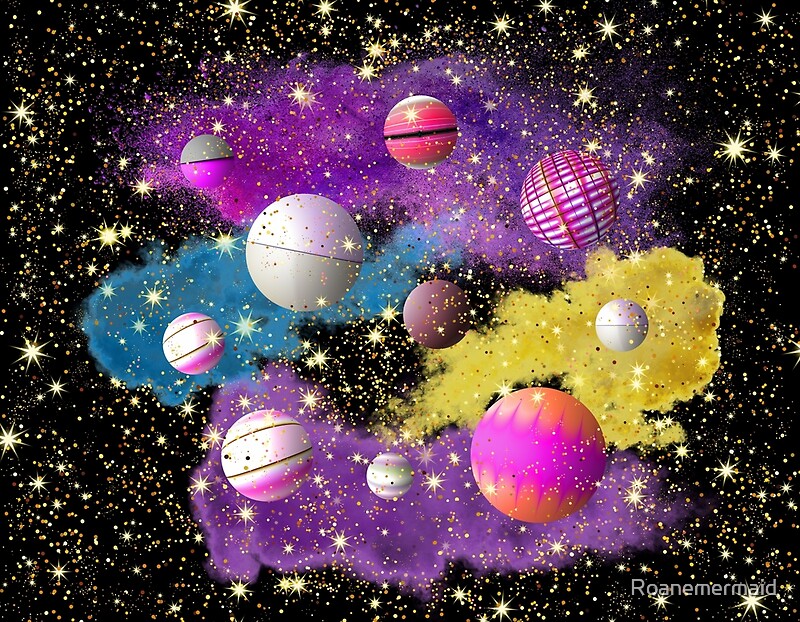 "Cosmic Cotton Candy Galaxy" by Roanemermaid | Redbubble