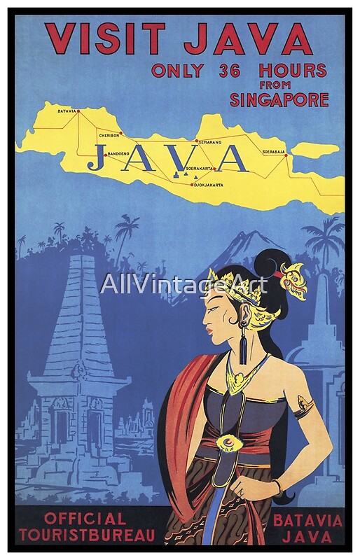 "Vintage Java Travel Poster" by AllVintageArt | Redbubble