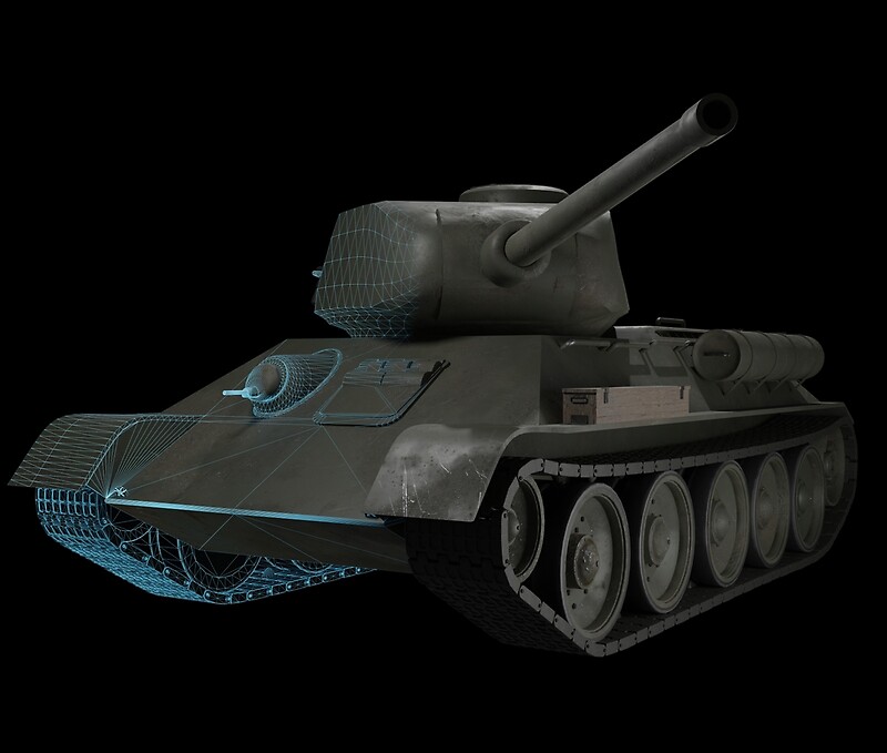 "Second World War Tank T-34 Blue" by Dorota Didyk | Redbubble