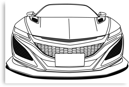 "Cool JDM Car Outlines" Canvas Print by MegaLawlz | Redbubble