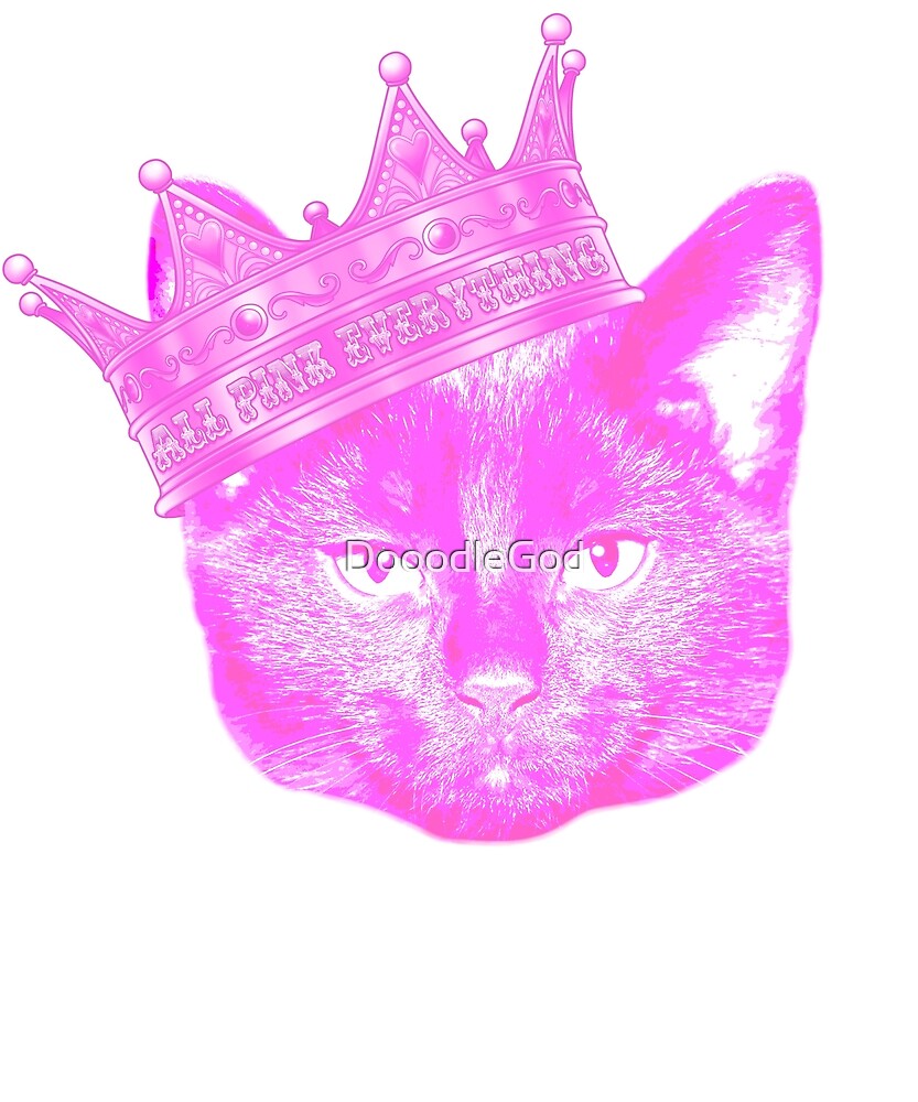 "All PINK Everything Pink Kitty Cat Crown Girl Power Cute Cat" by ...