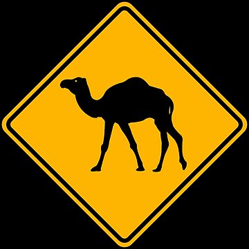"Australian Camel Road Sign Animal Crossing Funny " Sticker for Sale by ...