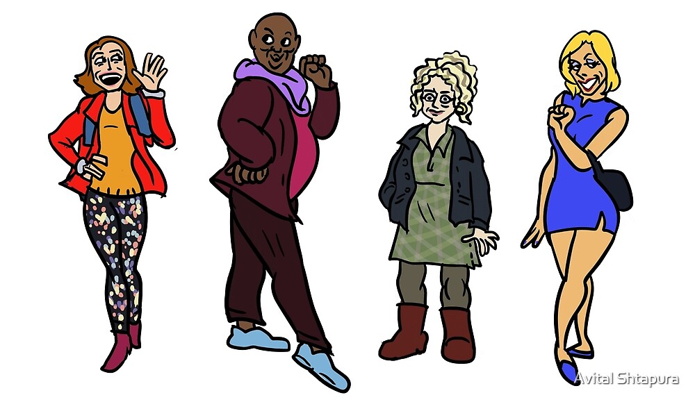 "Kimmy Schmidt Unbreakable Cartoon Caricature with Titus, Lillian, and ...