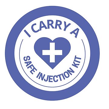 "I carry a safe injection kit" Sticker for Sale by ThoughtJumble ...