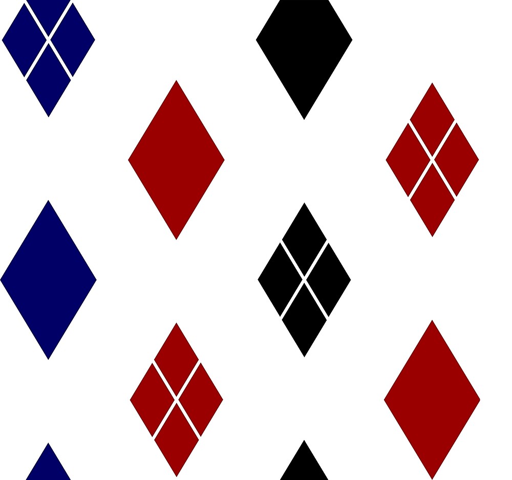 "Black, Blue and Red Diamond Pattern" by Jesta Colton | Redbubble