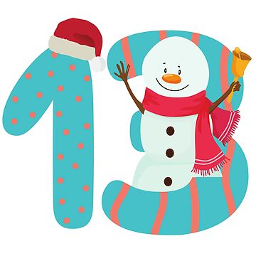 "Christmas Number 13. Advent Calendar Number 13" Sticker for Sale by ...