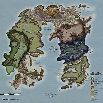 "DND: Laerakond Map (HEXES)" Photographic Print for Sale by Johnovick ...